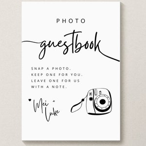 Custom Personalized Instax Mini Photo Guestbook Sign Minimalist Polaroid Camera Wedding ...
