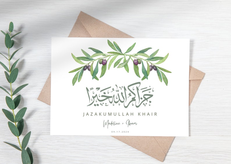 Nikkah Thank You Card Islamic Wedding Card Custom Kitab Paper Katb ...