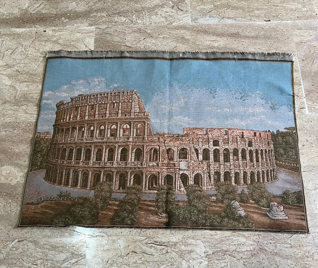 Vintage Roman Colosseum Marble Mosaic Itly Wall Art ,wall Hanging ,wall ...