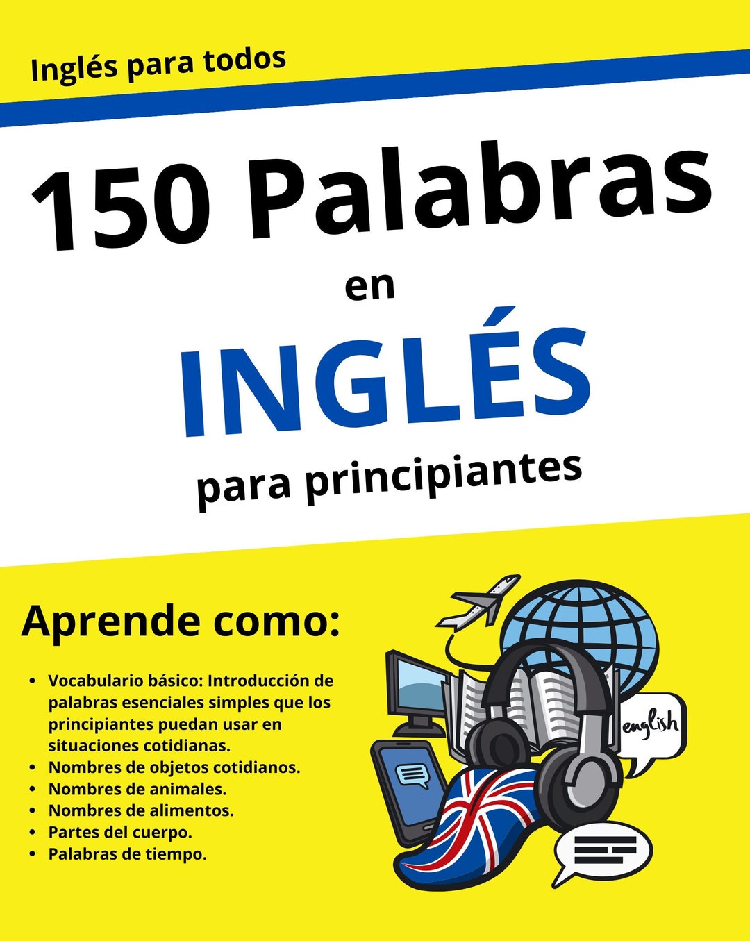 150 English Words for Beginners Ebook to Learn English Easily. - Etsy