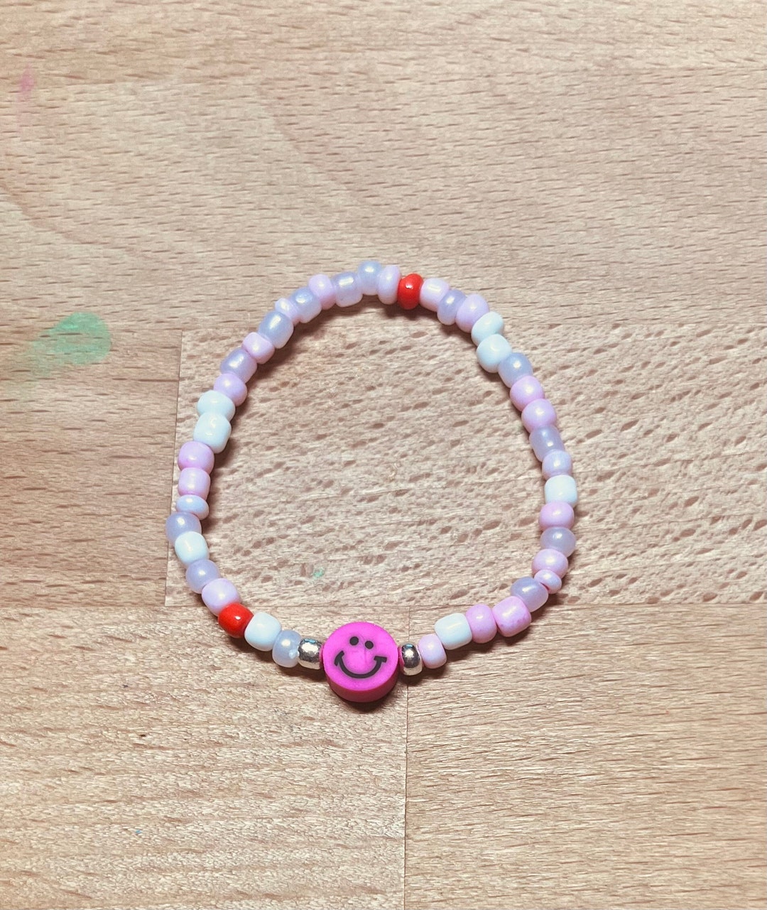 Seed Bead Smiley Face Bracelet - Etsy