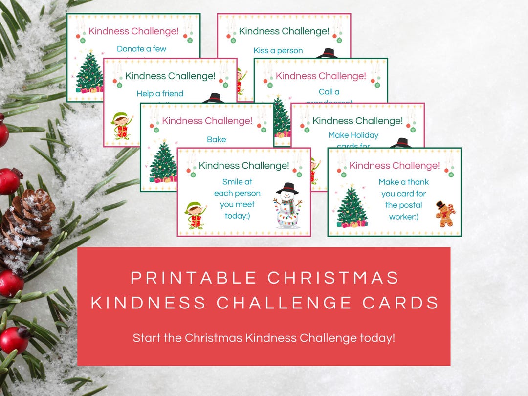 Christmas Kindness Challenge Cards Christmas Game Printable Cards ...