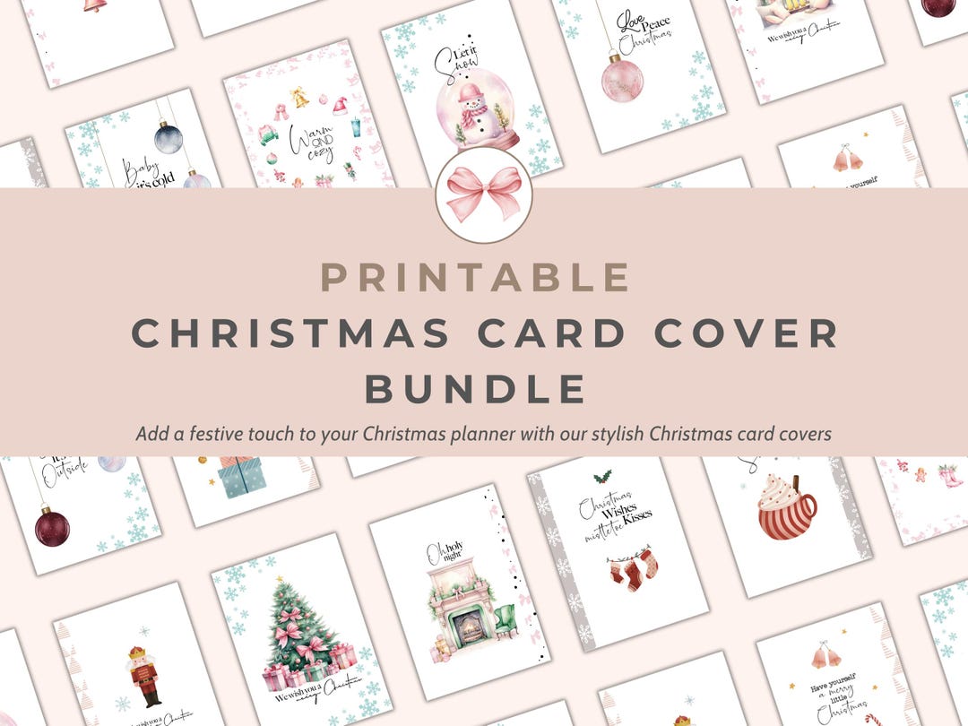 Christmas Card Covers Bundle Printable Christmas Planner Covers Instant ...