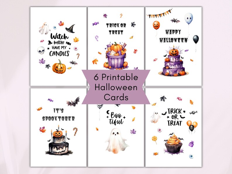 Printable Halloween Cards Spooky, Scary and Funny Designs Perfect for ...