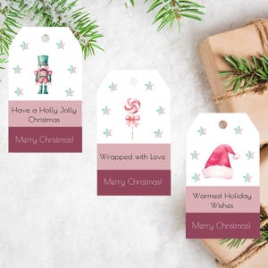 Printable Christmas Gift Tags Festive Xmas Tags Digital Download for ...
