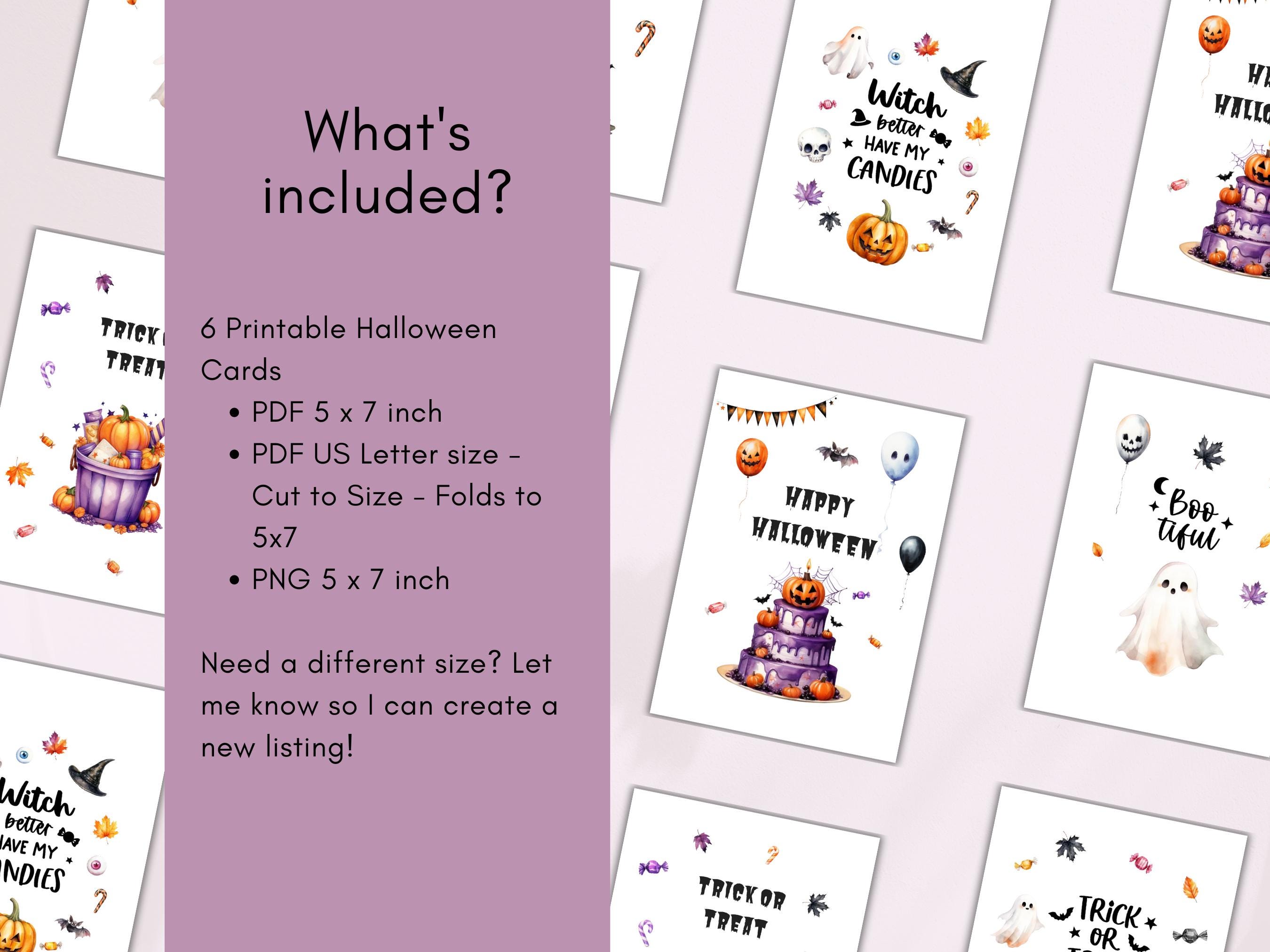 Printable Halloween Cards Spooky, Scary and Funny Designs Perfect for ...