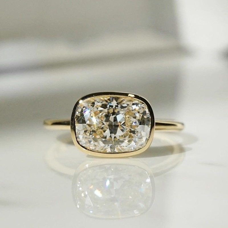 Cushion Bezel Ring - Etsy