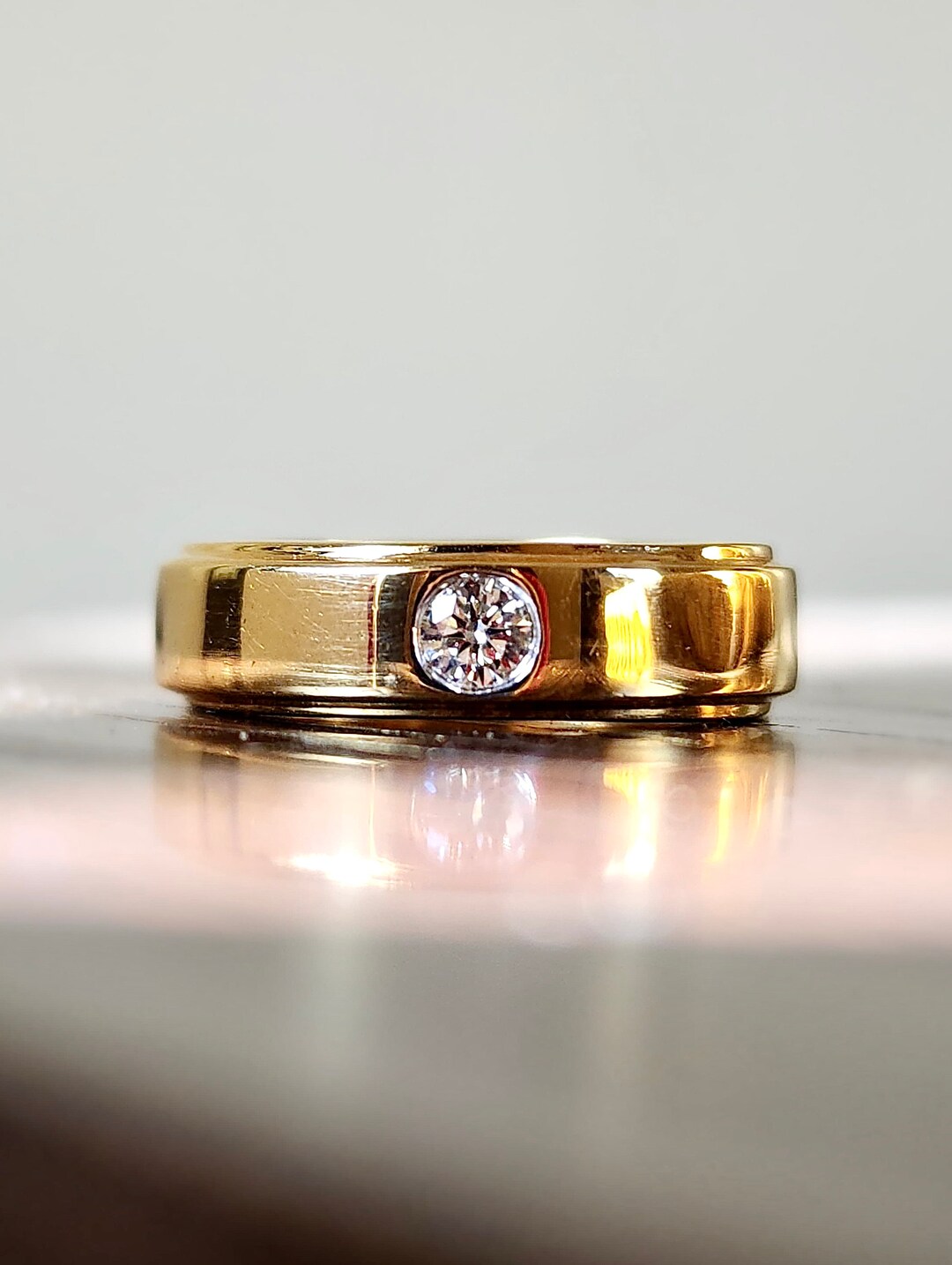 5.6 MM Single Lab Grown Diamond Flush Setting Wedding Band, Unisex ...