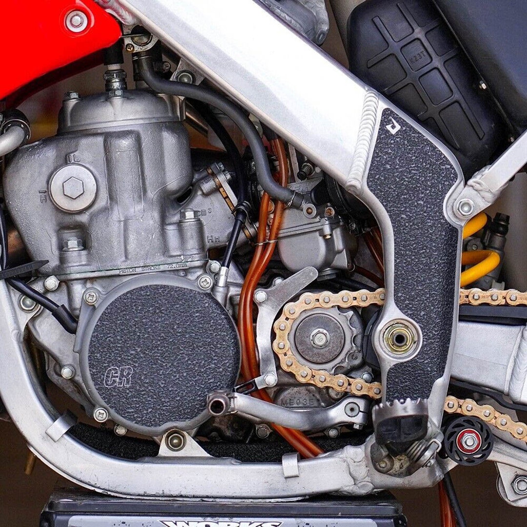 2000-2001 Honda CR250 Pryme Black Engine Cover & Frame Guard Pack Grip ...