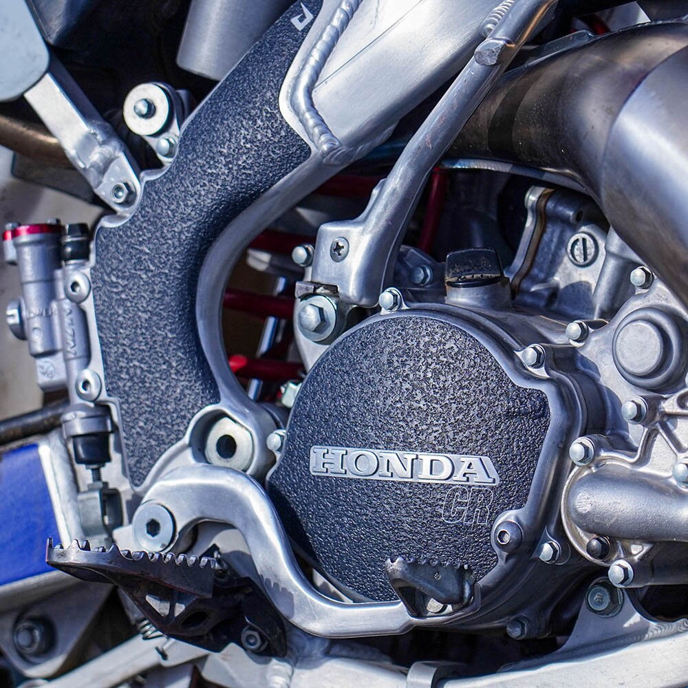 2002-2004 Honda CR125 Pryme Black Engine Cover & Frame Guard Pack Grip ...