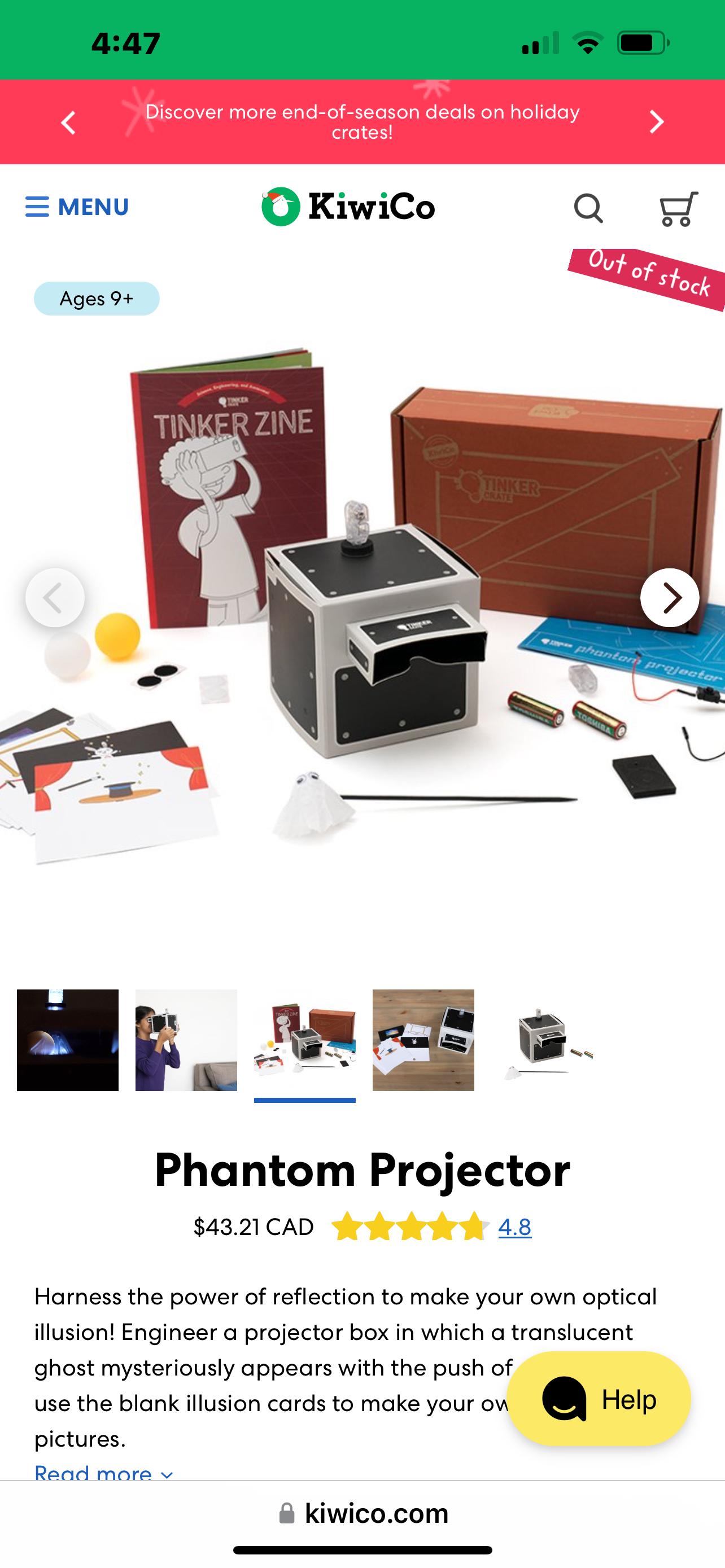 Kiwico Tinker Crate Phantom Projector - Optics of Ghostly Illusions ...
