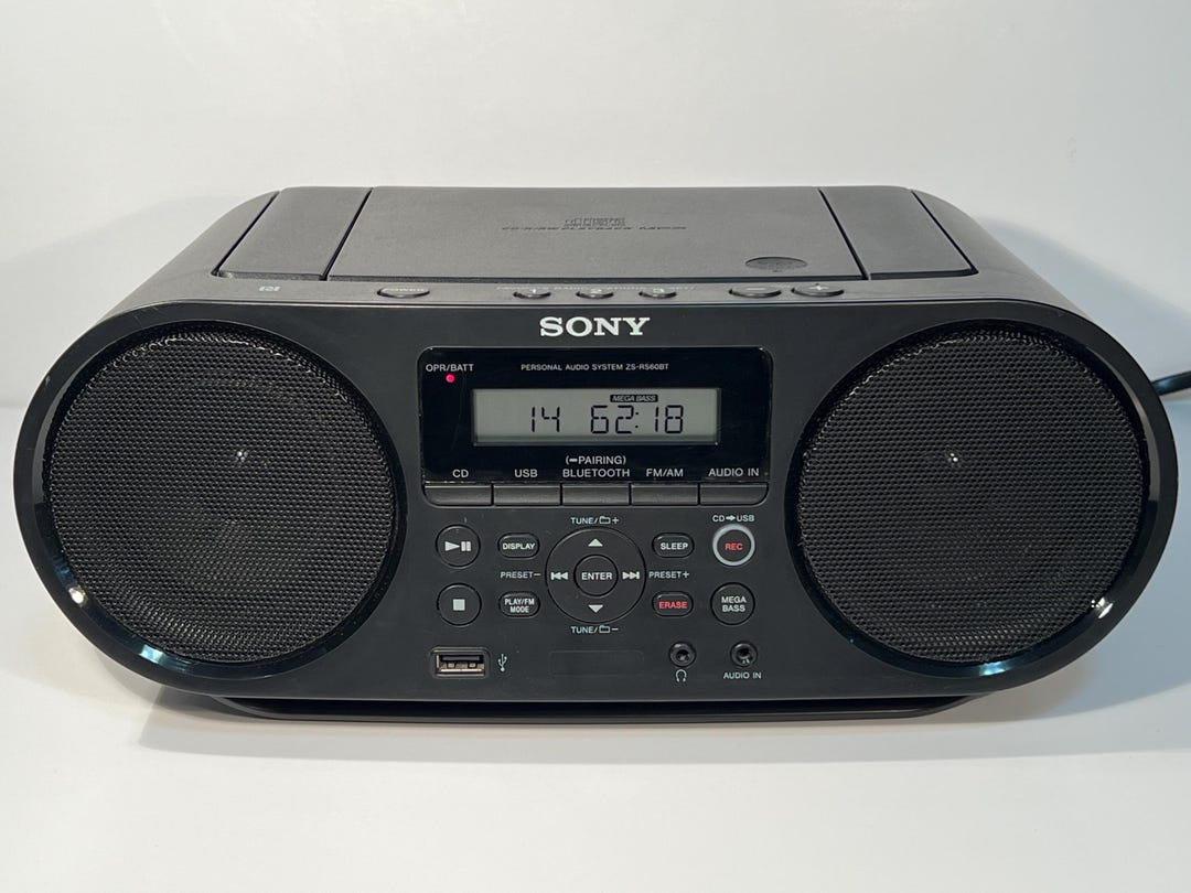 Sony CD Boombox With Bluetooth Model: ZS-RS60BT - USB - Audio-in ...