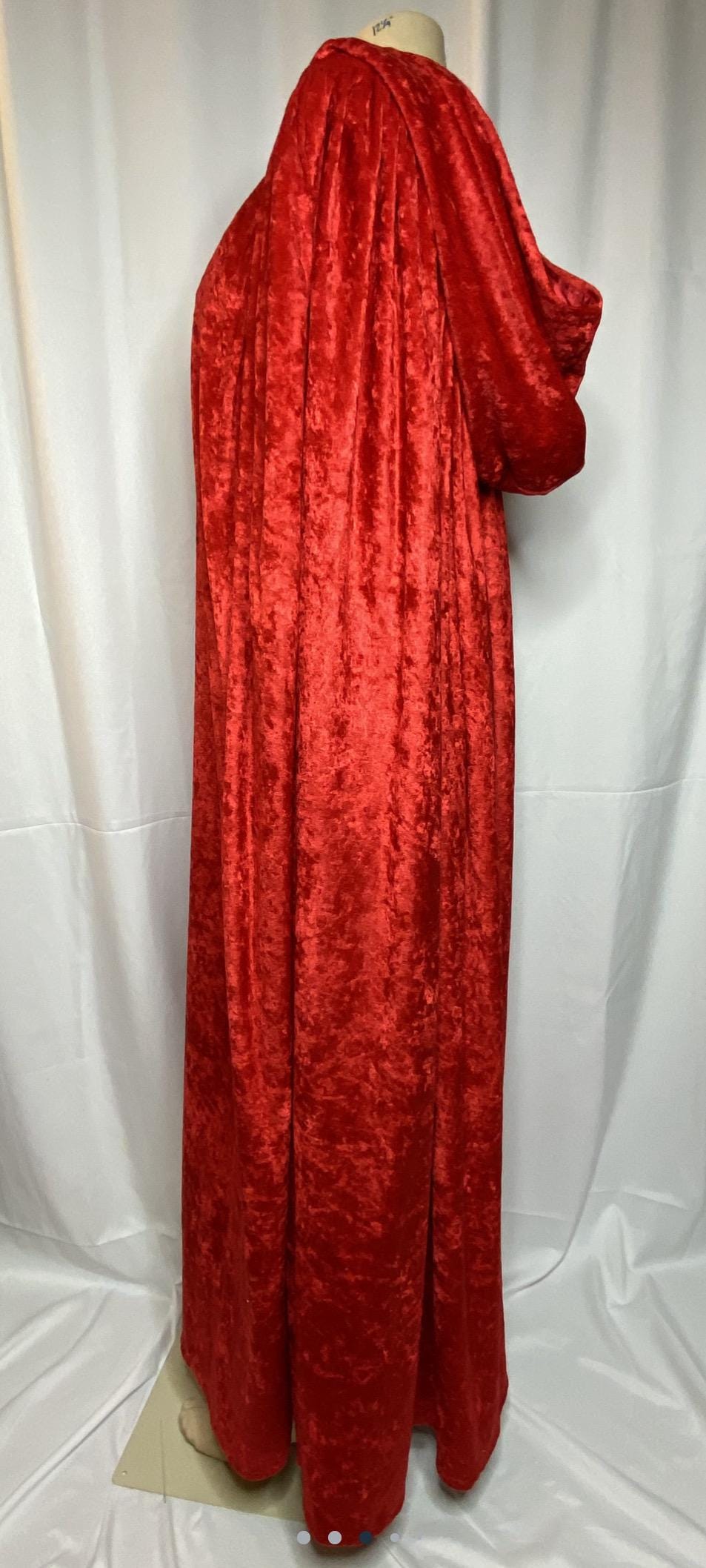 Red Velvet Satin Cloak Cape - Etsy