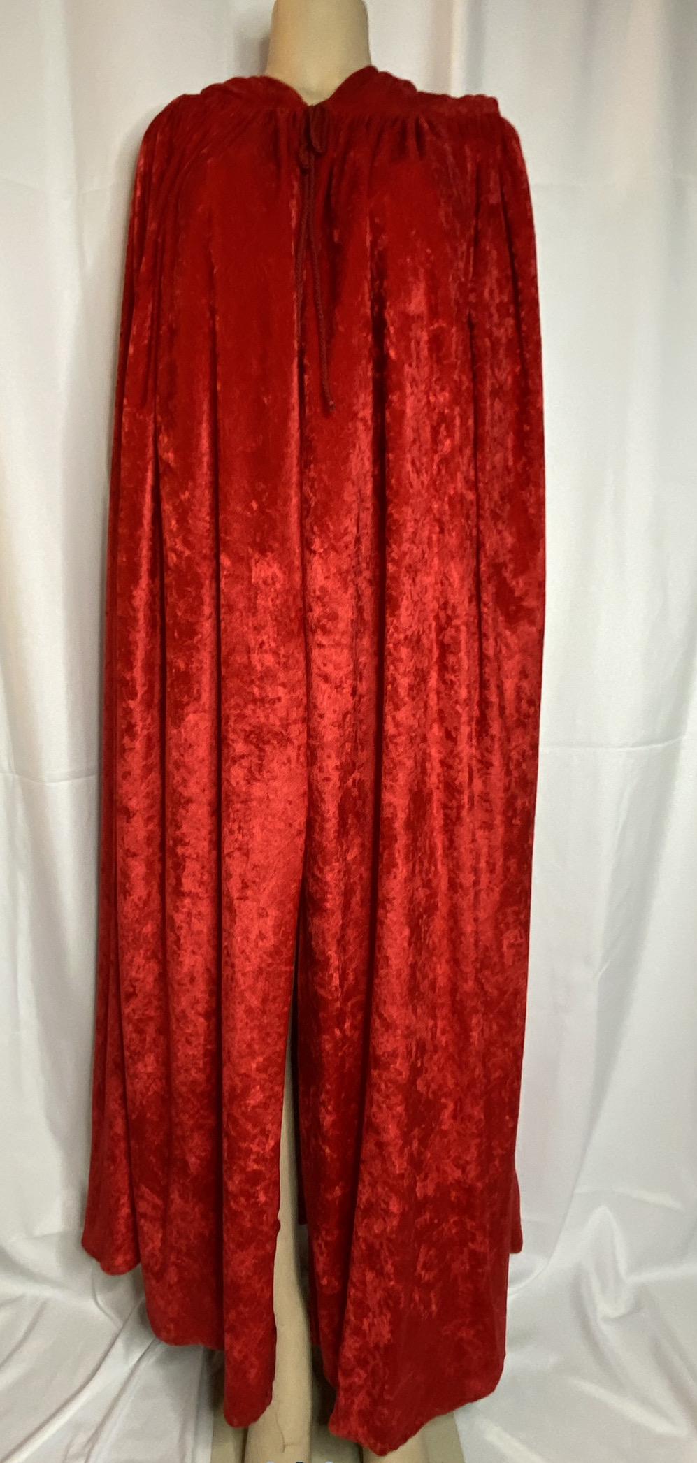 Red Velvet Satin Cloak Cape - Etsy