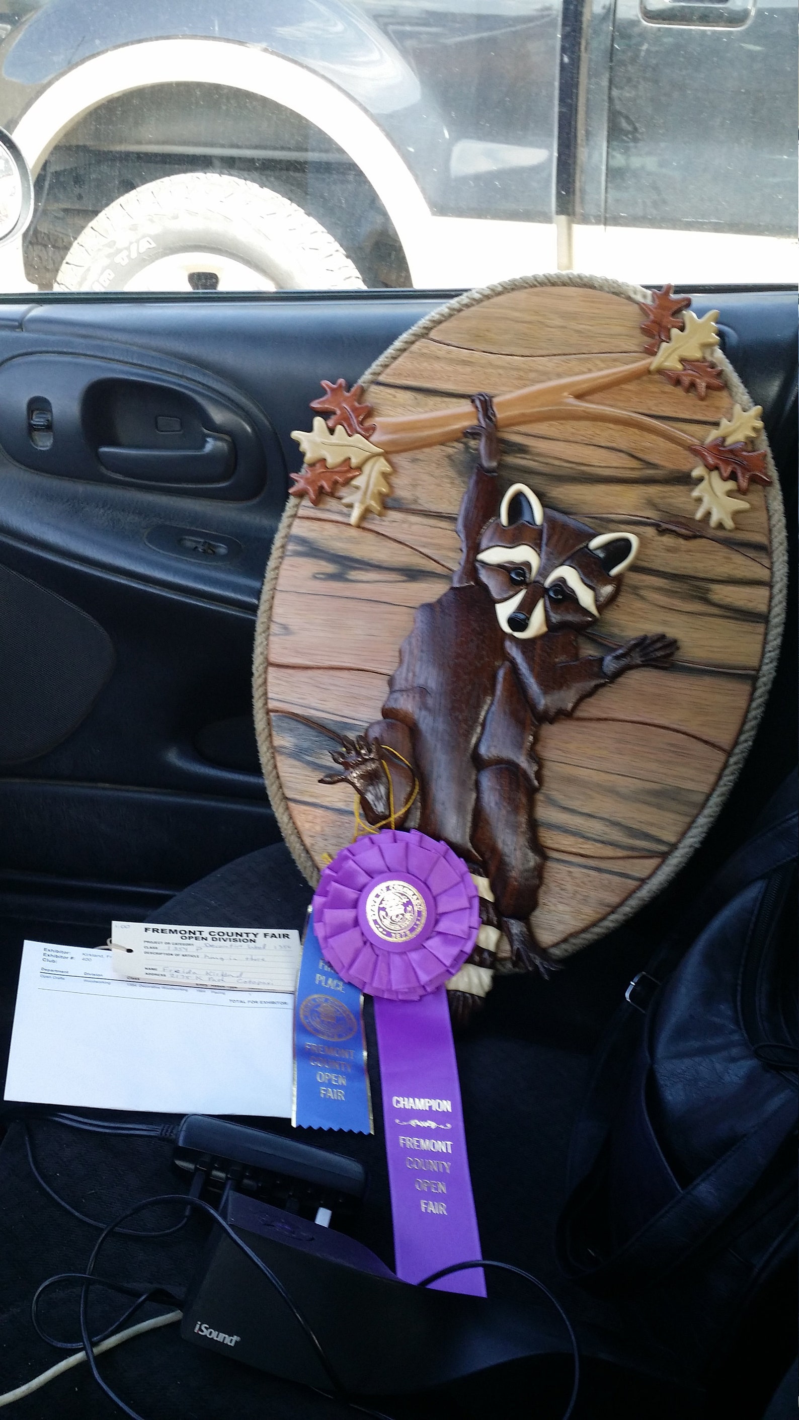 Hang in There Raccoon Intarsia Wood Art Sculpture | Etsy