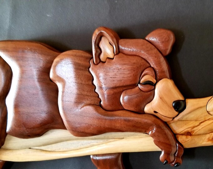 Sleepy Bear Cub Intarsia - Etsy