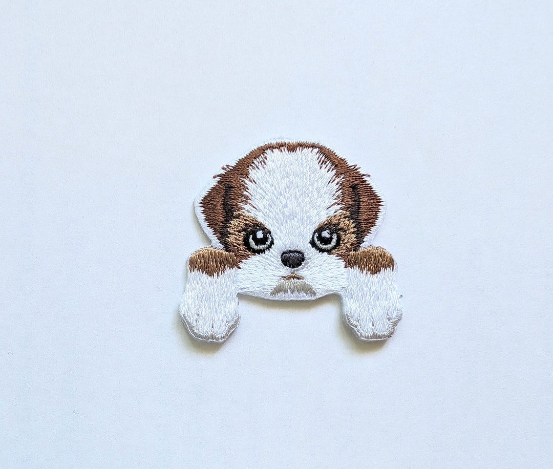 Adorable Shih Tzu Dog Patch: Embroidered Dog Badge Iron-on/ Sew-on ...