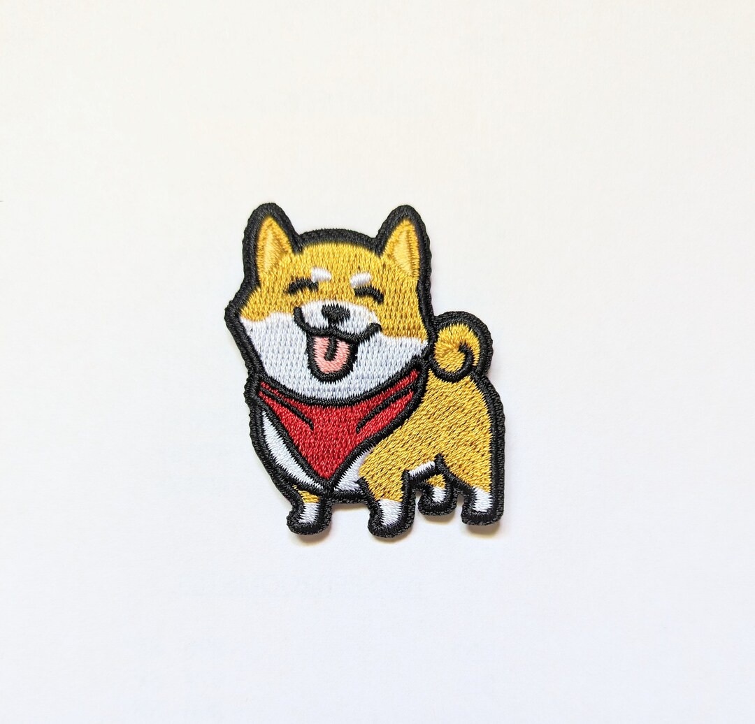 SALE* Cute Corgi Smiley Face Dog Design Embroidered Woven Patch / Badge ...