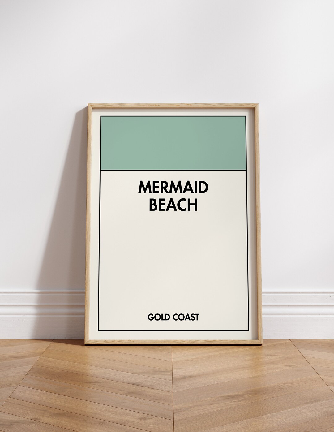 Mermaid Beach - Gold Coast Monopoly Style Print, Printable Wall Art ...