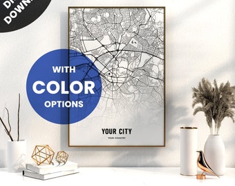 Digital Download Custom City Map Posters Aesthetic Home Decorations ...