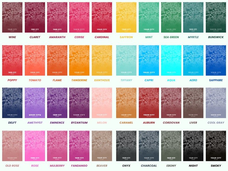 Digital Download Custom City Map Posters Aesthetic Home Decorations ...