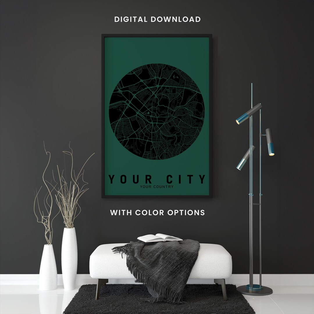 Digital Download Custom City Map Posters | Personalized Any Location ...