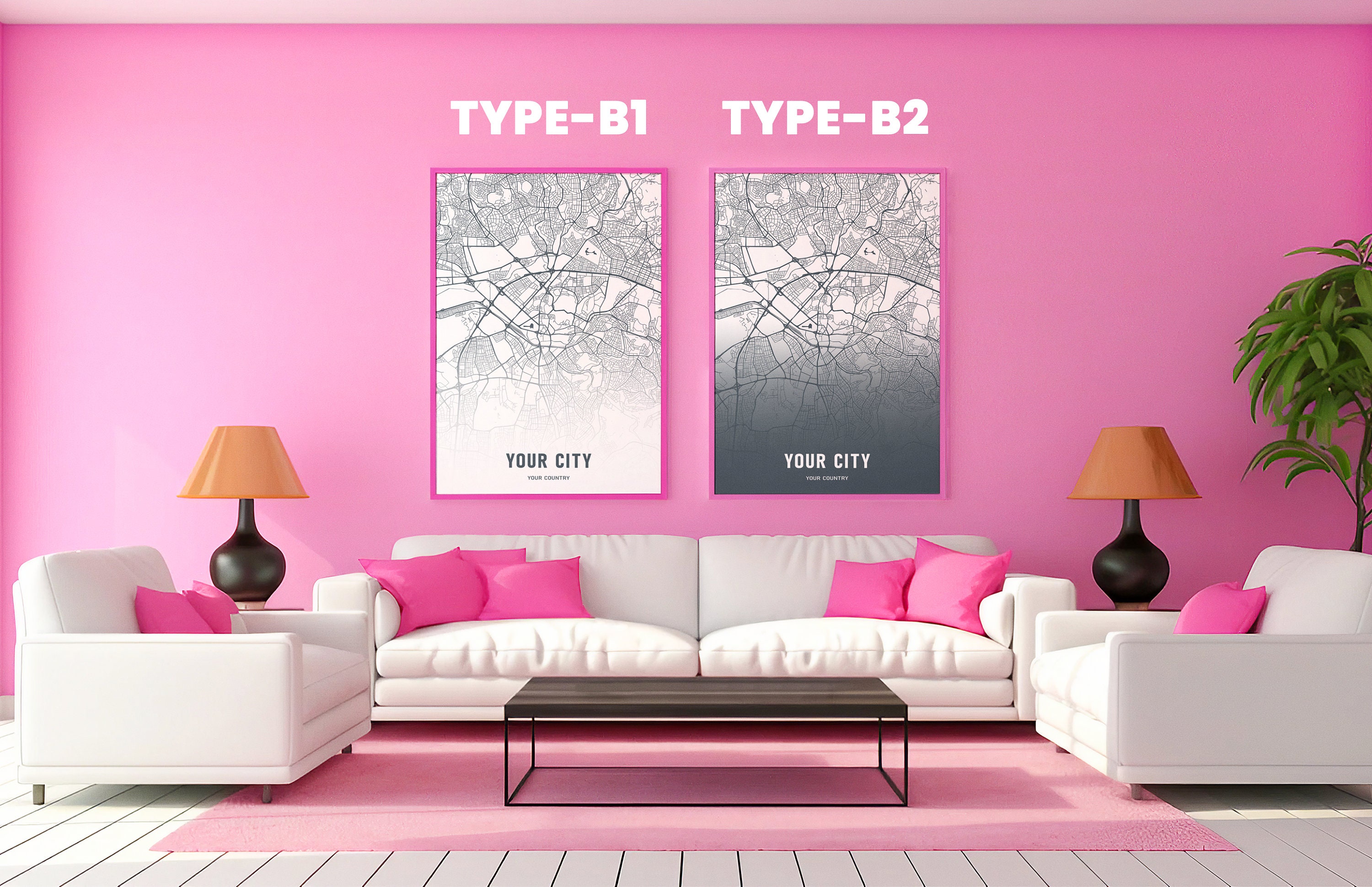 Digital Download Custom City Map Posters Aesthetic Home Decorations ...
