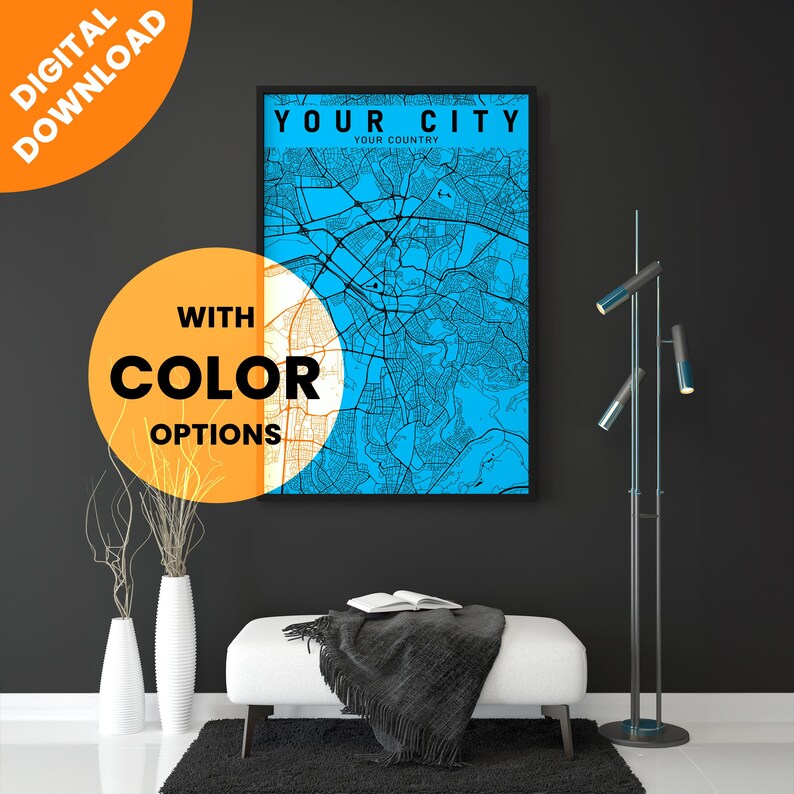 Digital Download Custom City Map Posters Aesthetic Home Decorations ...