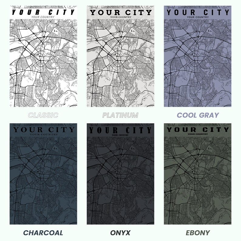 Digital Download Custom City Map Posters | Personalized Any Location ...