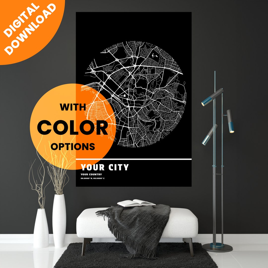 Digital Download Custom City Map Posters Aesthetic Home Decorations ...