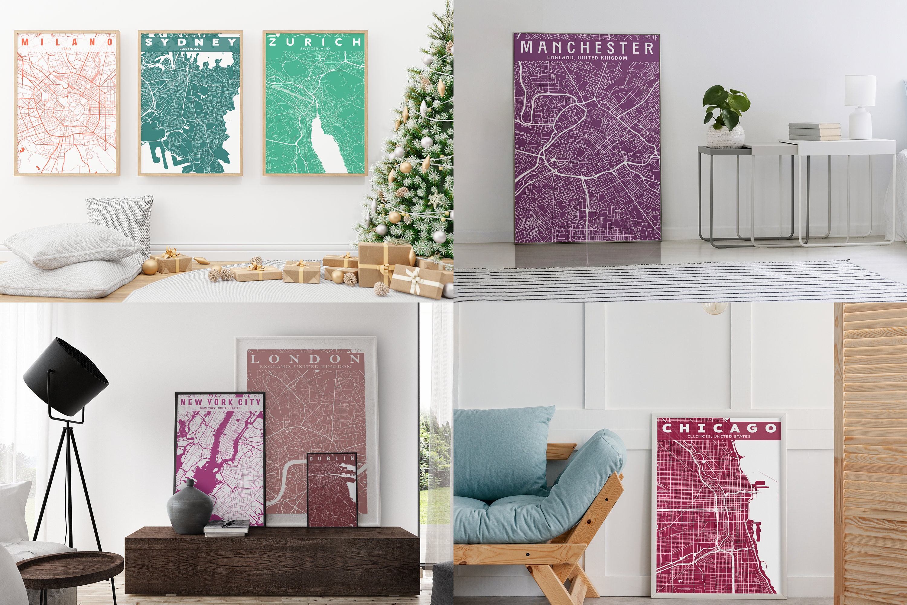 Digital Download Custom City Map Posters Aesthetic Home Decorations ...