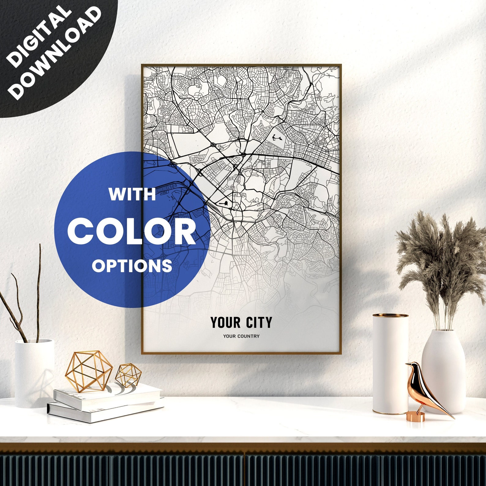 Digital Download Custom City Map Posters Aesthetic Home Decorations ...
