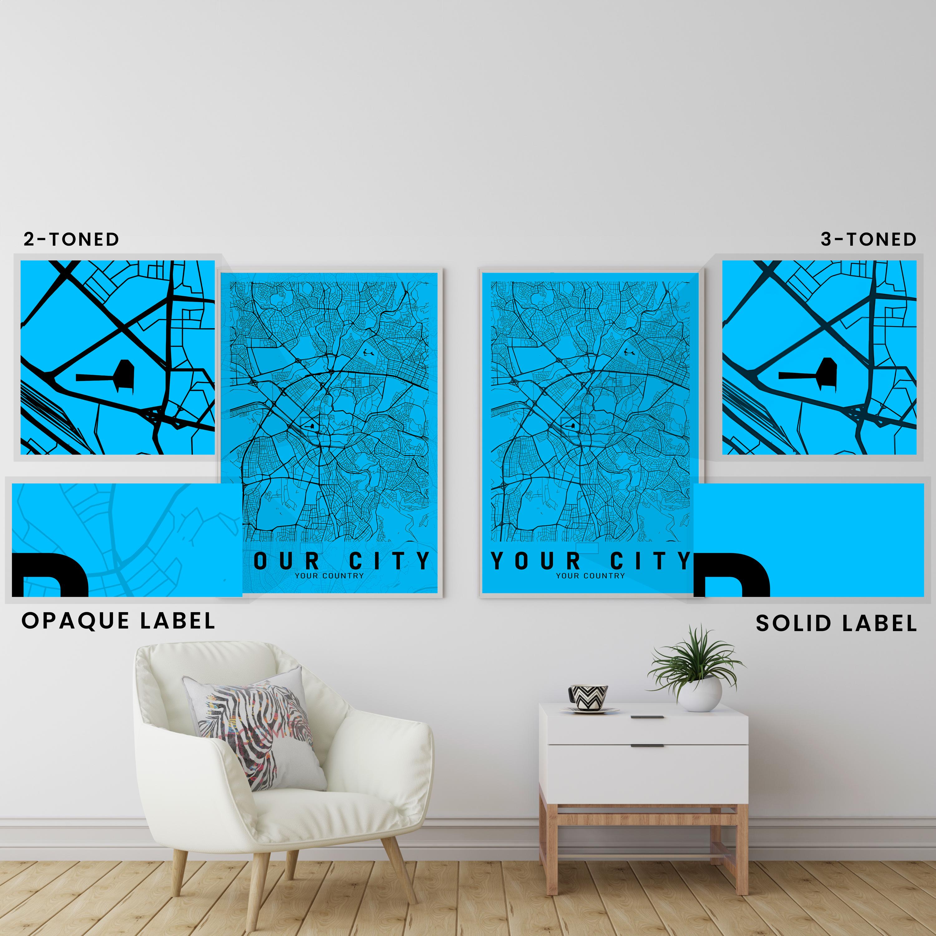 Digital Download Custom City Map Posters Aesthetic Home Decorations ...