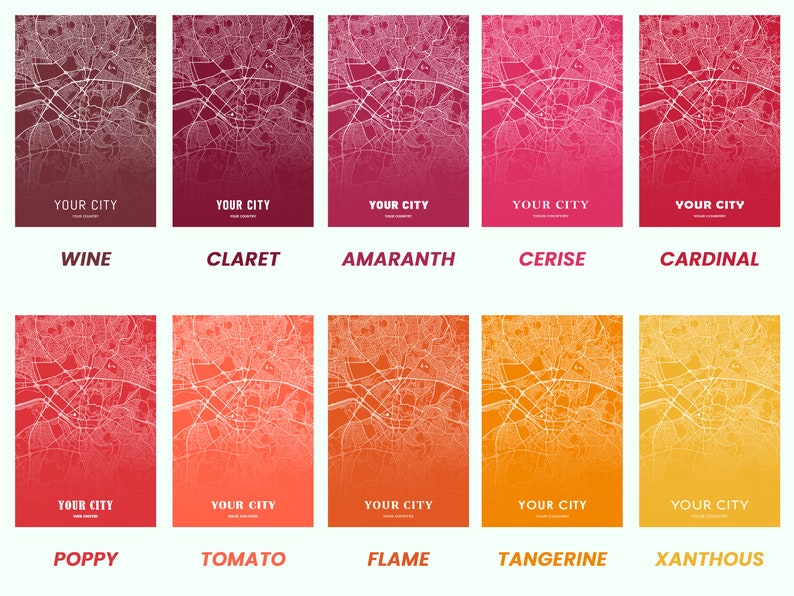 Digital Download Custom City Map Posters Aesthetic Home Decorations ...