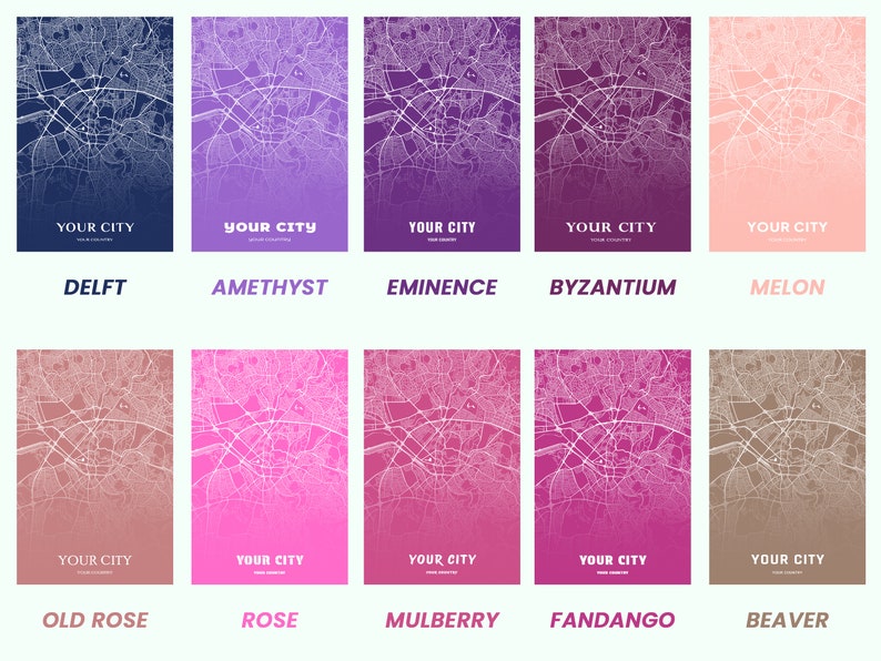 Digital Download Custom City Map Posters Aesthetic Home Decorations ...