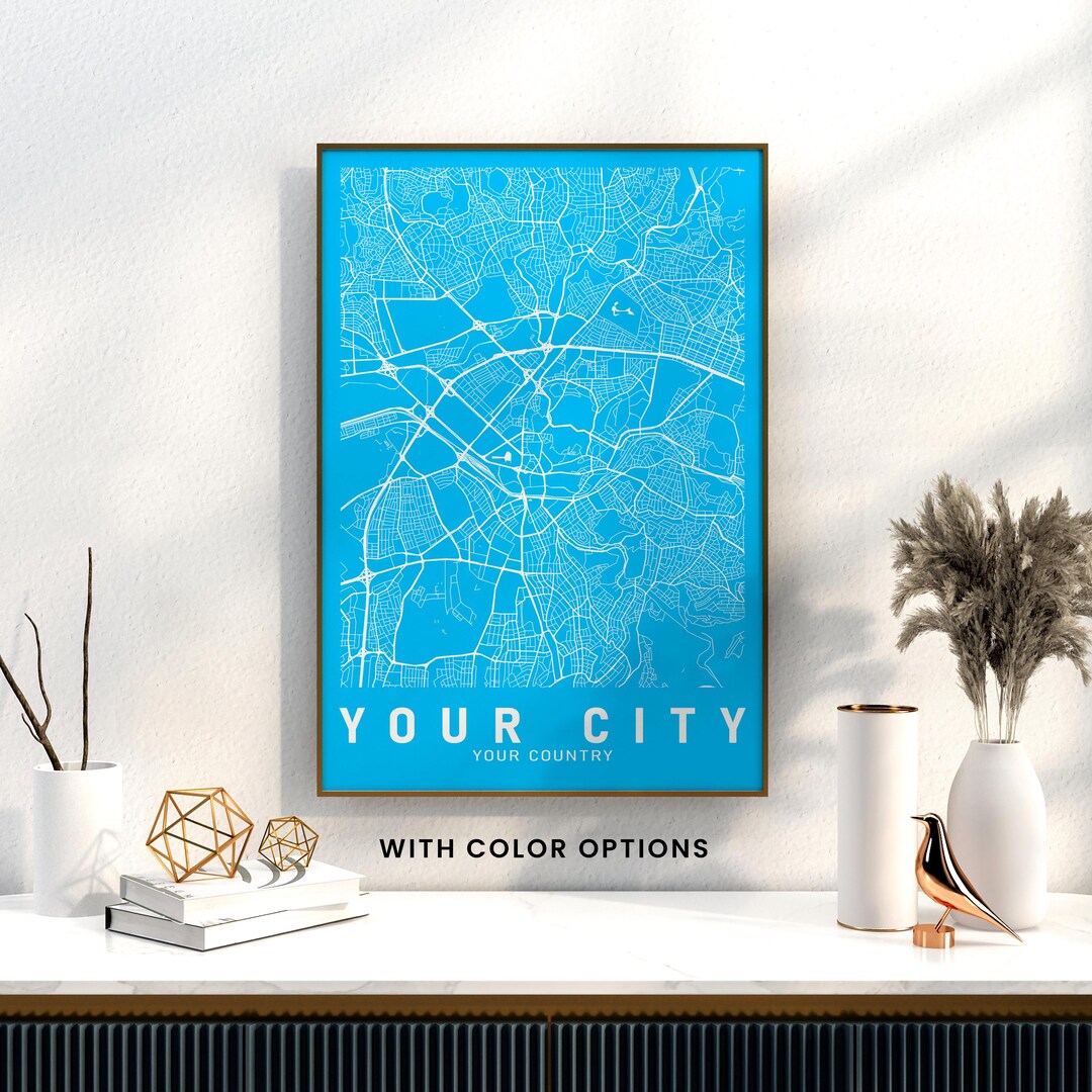 Custom City Map Posters | Personalized Any Location Print | Hometown ...