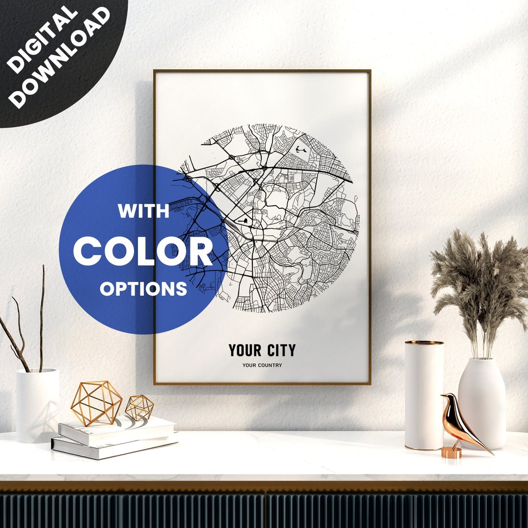 Digital Download Custom City Map Posters | Personalized Any Location ...