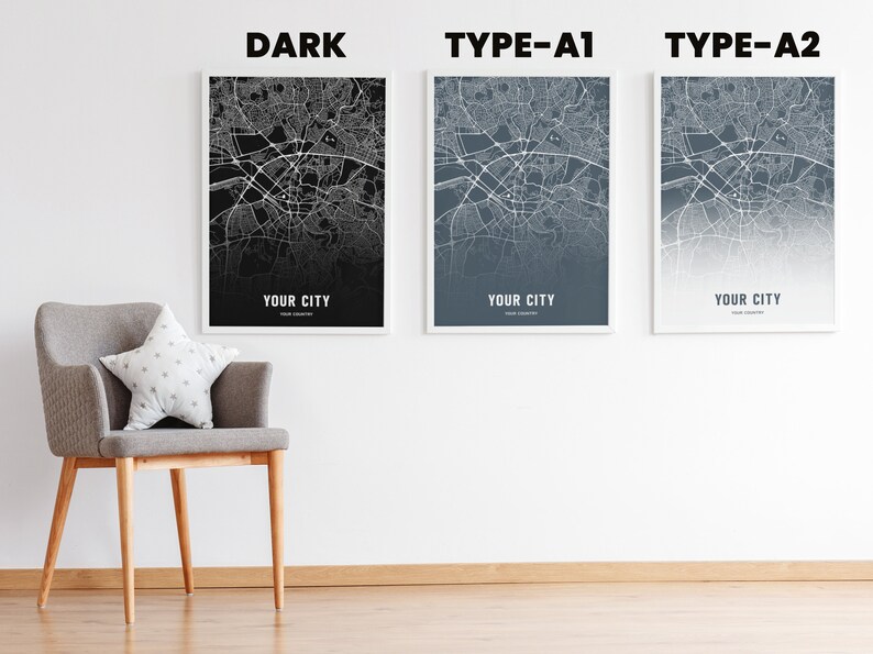 Digital Download Custom City Map Posters Aesthetic Home Decorations ...