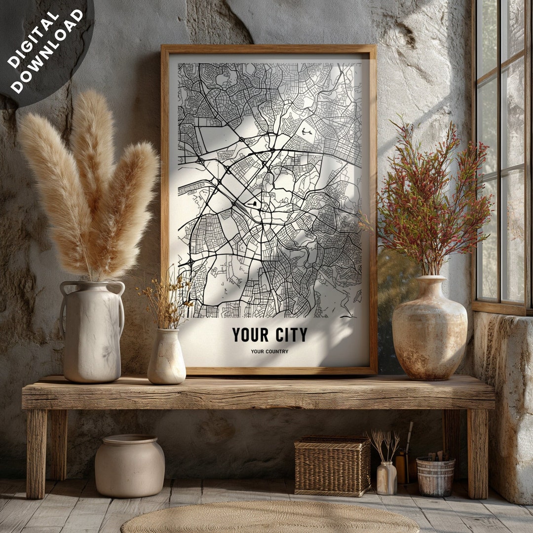Digital Download Custom City Map Posters | Personalized Any Location ...