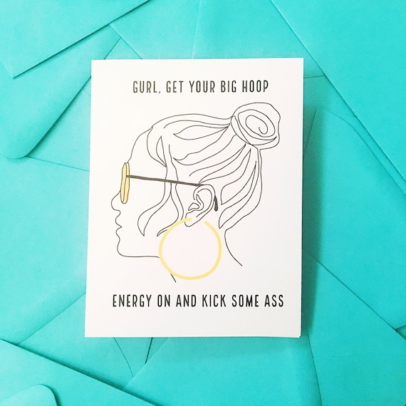 Big Hoop Energy Card for Best Friend Bestfriend Gift | Etsy