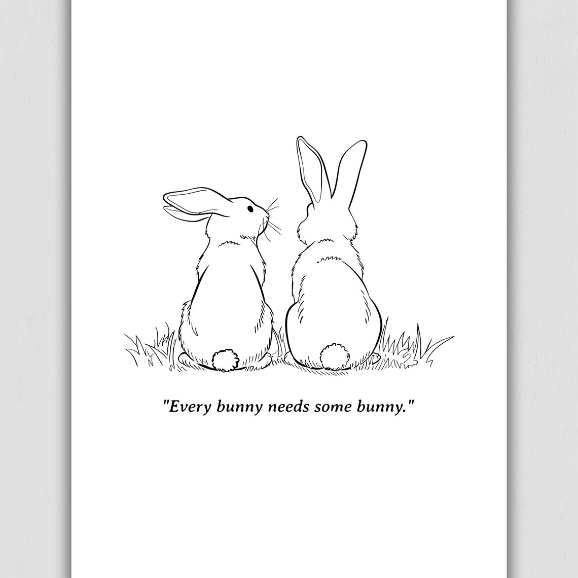 Rabbit Line Drawing, Line Art, Simple Bunny Drawing | PNG, PDF, SVG - Etsy
