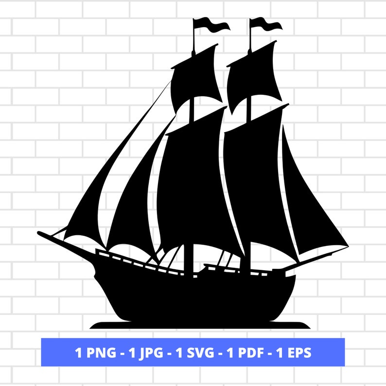 Sailing Ship SVG, PNG - Etsy