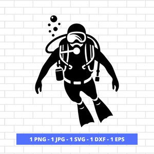 Scuba Diver SVG, PNG Scuba Diving Silhouette - Etsy