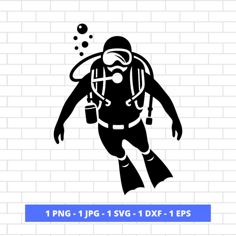 Scuba Diver SVG, PNG Scuba Diving Silhouette - Etsy