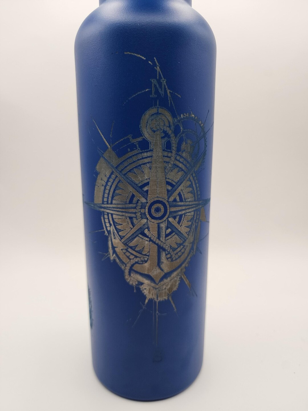 Laser Etched Compass Stainless Steel Water Bottle - Nautical Design - Etsy