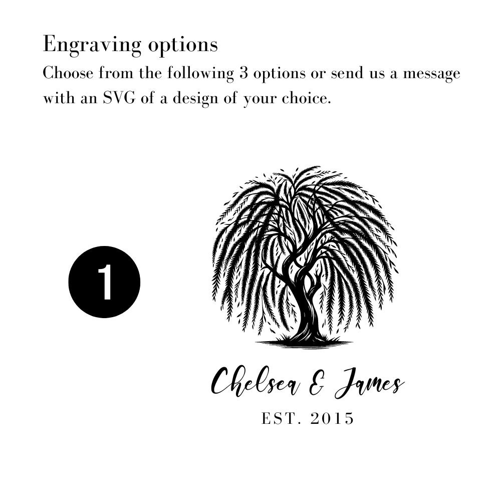9th Anniversary Coasters, Willow Tree, Wooden Engraved Custom Gift, Set ...