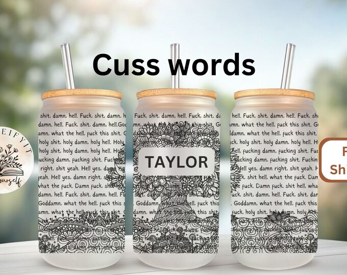 Swear Words Iced Coffee Cup, Swear Word Gift, Poem Gift, Swear Word Cup ...