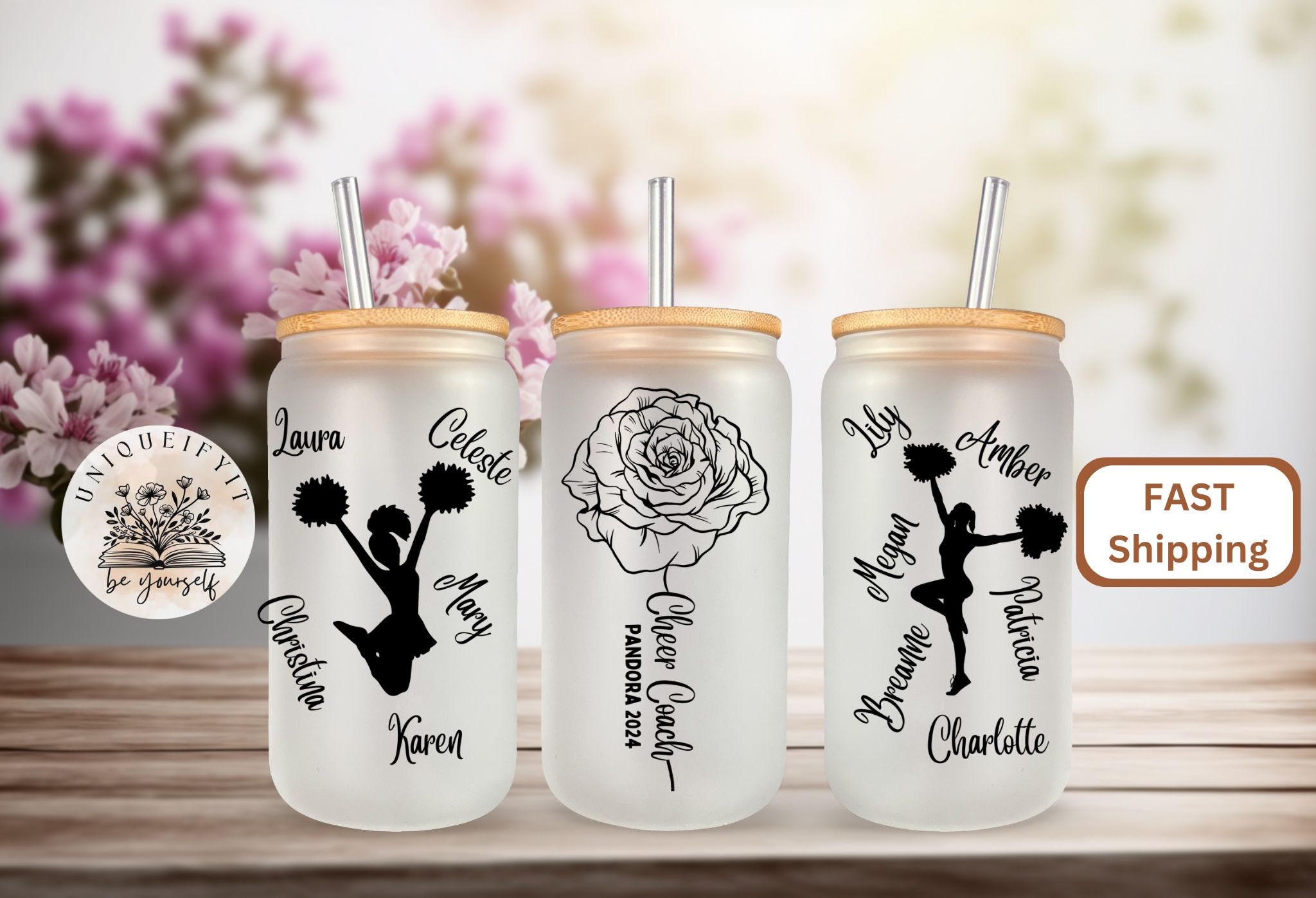 Personalized Cheer Coach Birth Flower Coffee Cup Custom Cheer Coach ...