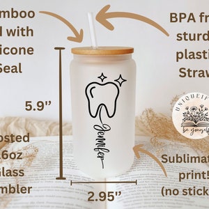Personalized Dentist Tooth Cup, Dental Hygiene Gifts, Dental Assistant ...