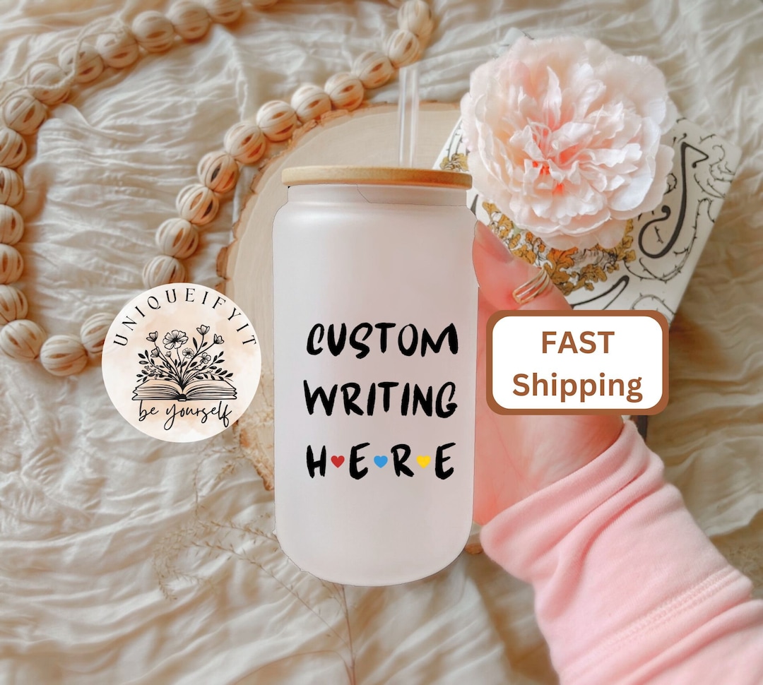 Personalized FRIENDS THEMED Coffee Cup, Customized Frosted Glass ...
